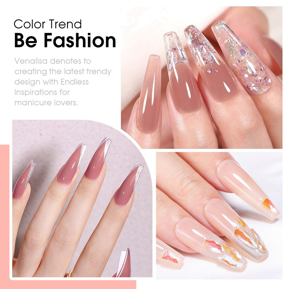 Jelly Translucent Gel Polish 6 Colors Set Hema Free – Venalisa
