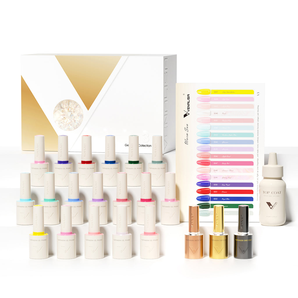 V3 Gel Polish Set 22 Pcs With Color Card TPO Free Hema Free – Venalisa
