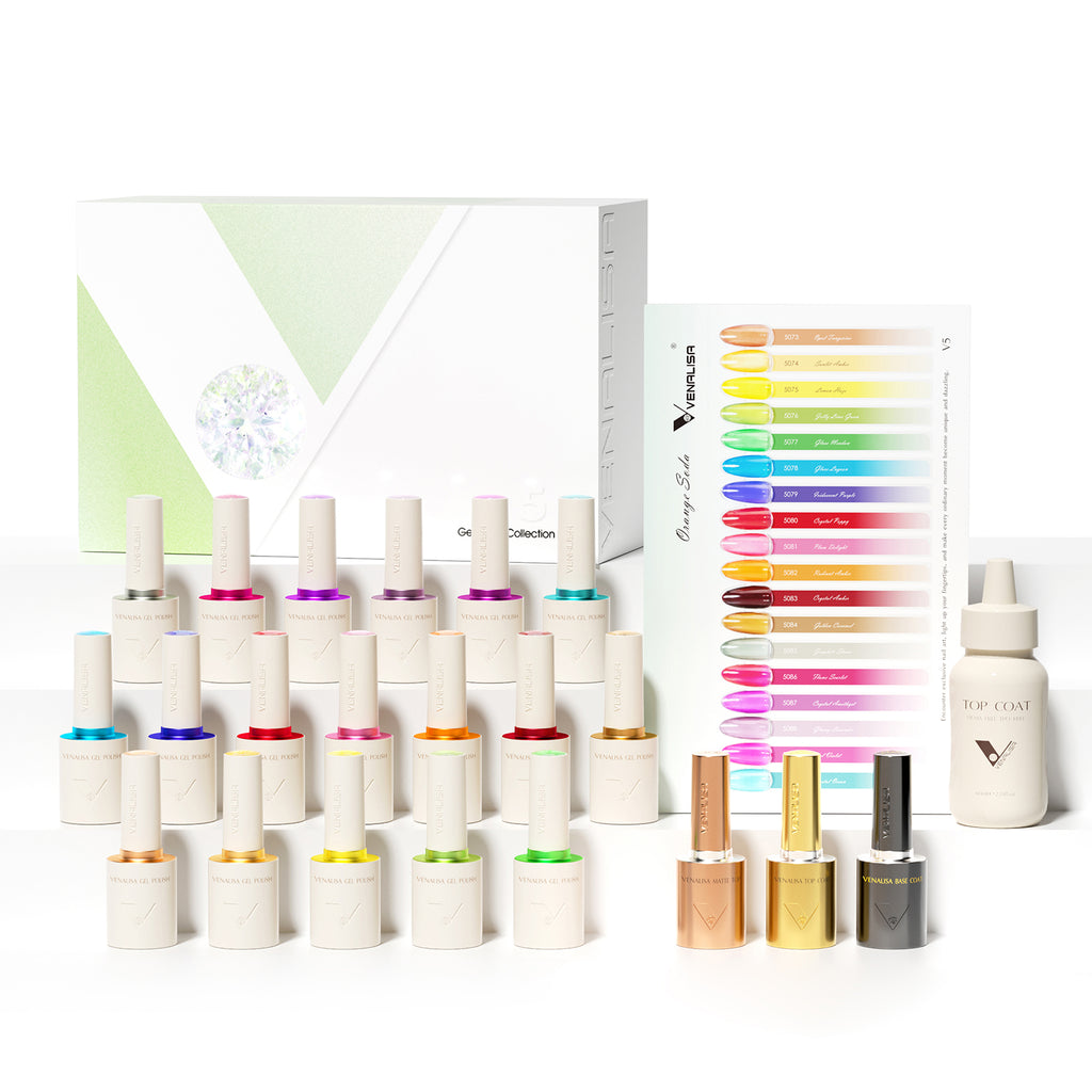 V5 Gel Polish Set 22 Pcs With Color Card (Semi-transparent Color) TPO ...