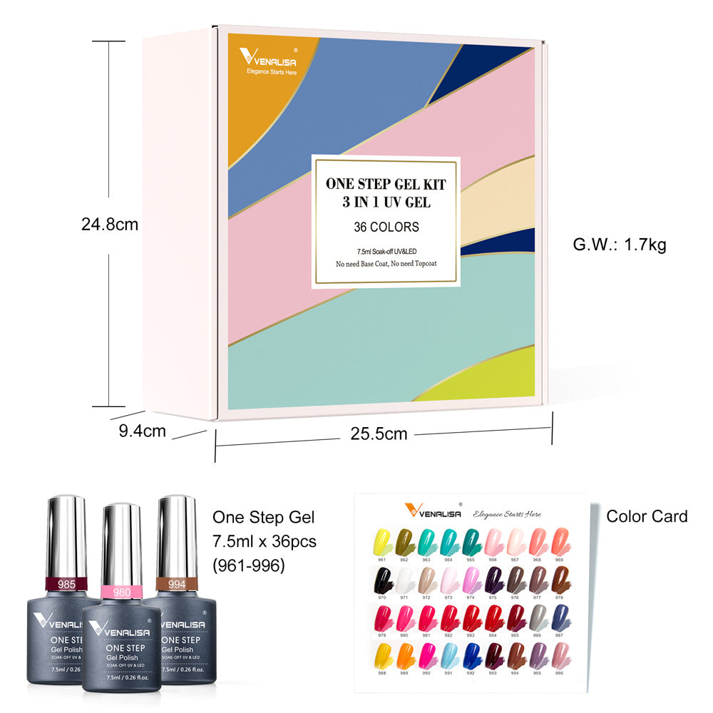 Venalisa One Step Gel Polish Kit (36 Colors Whole Set)