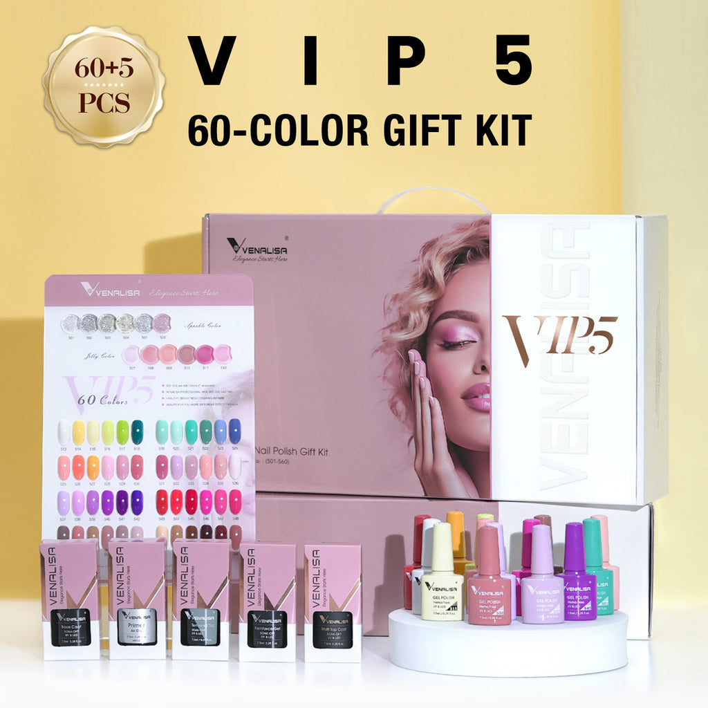 Venalisa VIP5 Gel Polish Kit 60 Colors Hema Free
