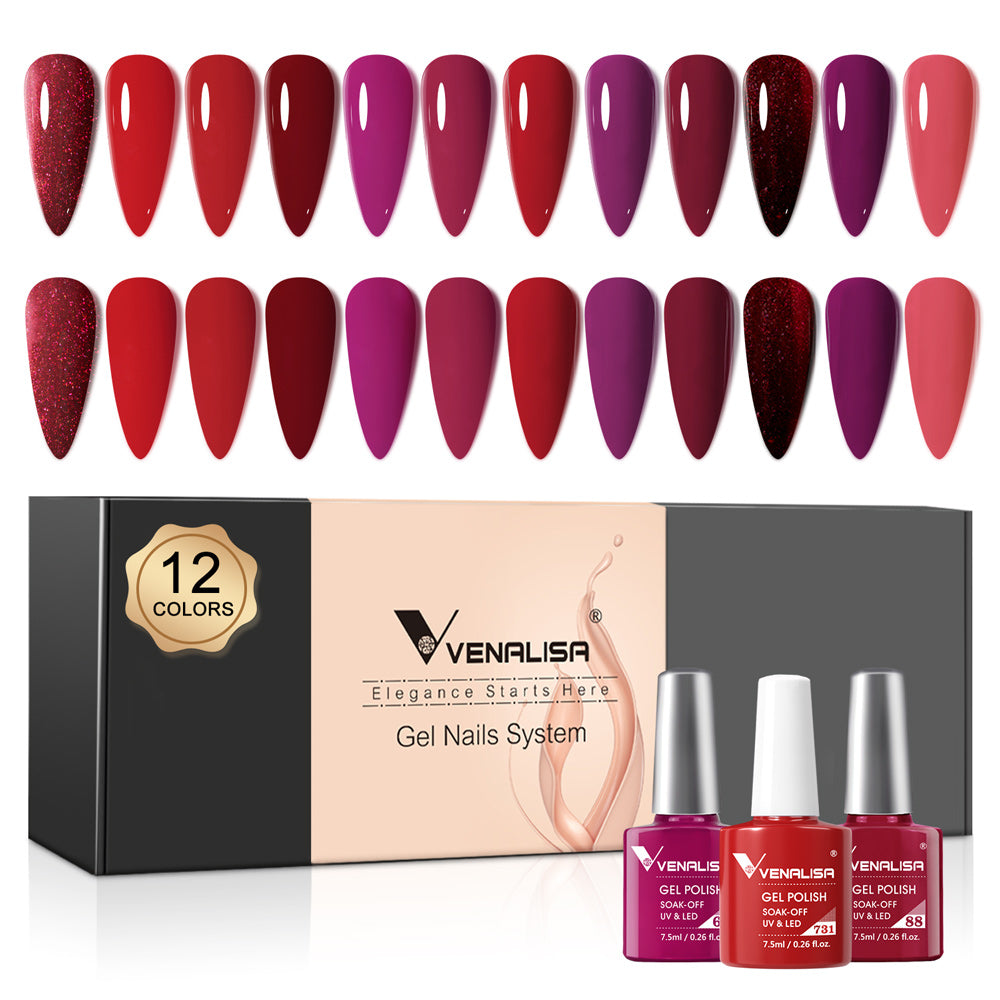 Red Elegance- Gel Polish 12 Colors Set – Venalisa