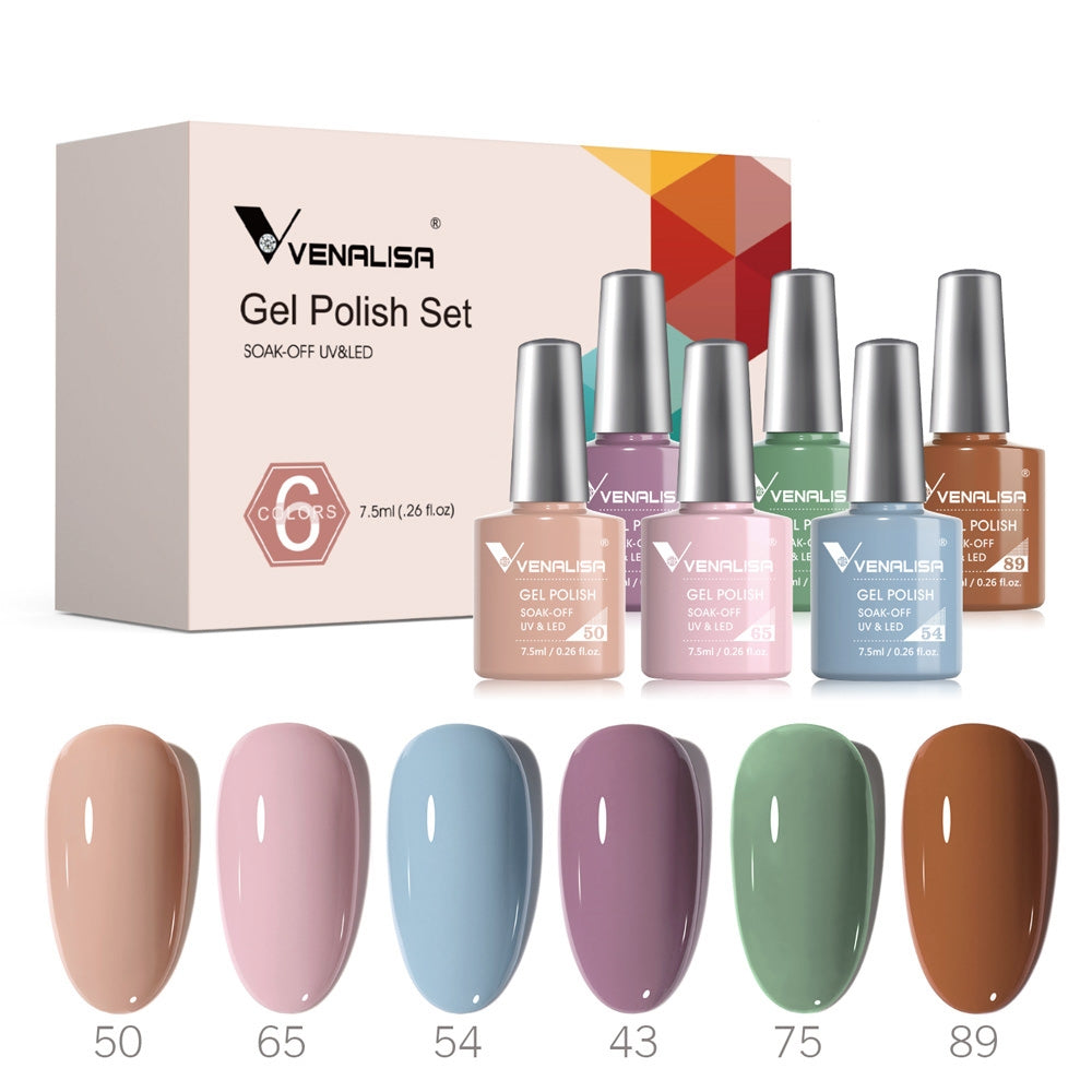 Venalisa 6 Colors Gel Polish Set Milky Pastel