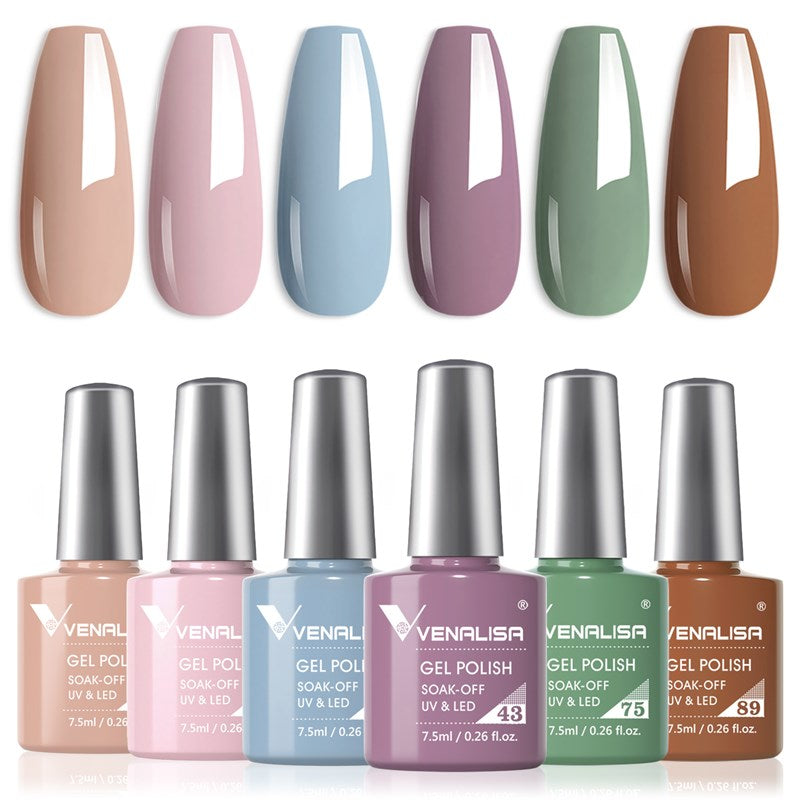 Venalisa 6 Colors Gel Polish Set Milky Pastel
