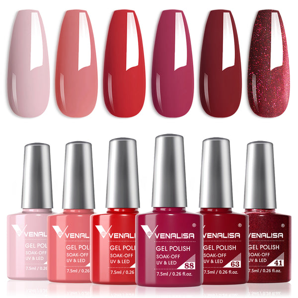 Red & Pink- 6 Colors Gel Polish Set – Venalisa
