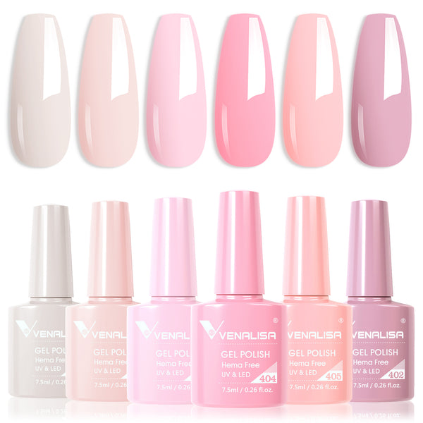 Venalisa Pink Hema Free 6 Colors Gel Polish Set