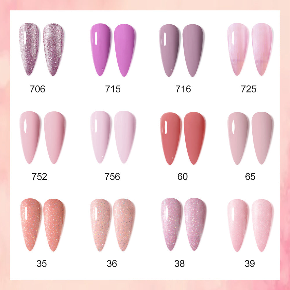 Peach Rose Venalisa Gel Polish 12 Colors Set