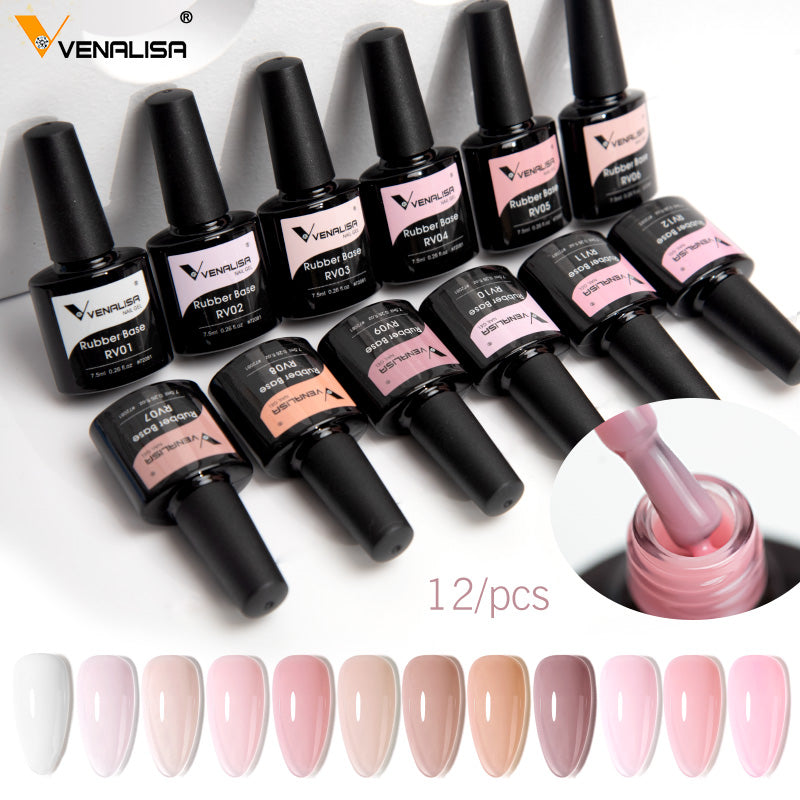 Venalisa Rubber Base Coat 12 Colors Set
