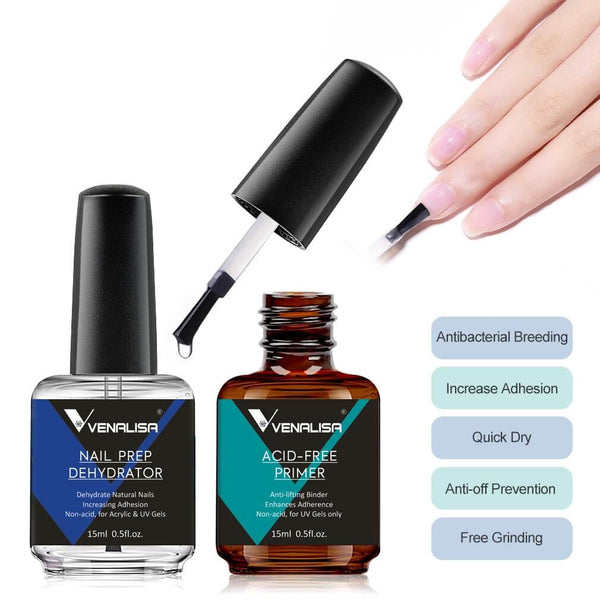 Venalisa Nail Prep Dehydrator & Acid-free Primer 2 in 1 Kit