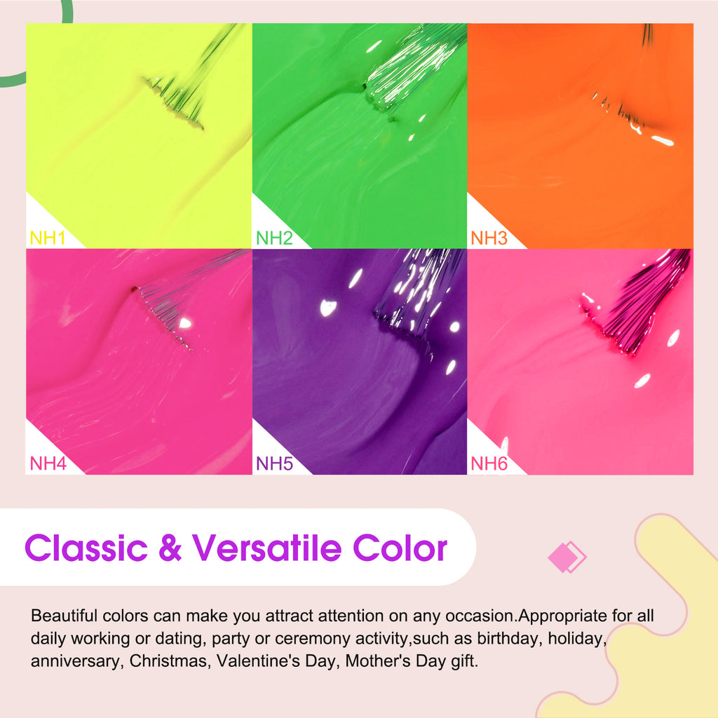 Venalisa Neon Gel Polish 6 Color Set